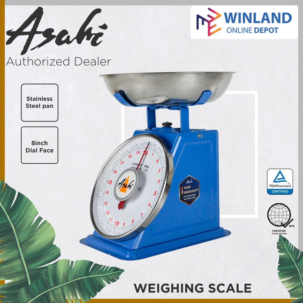 ASAHI by Winland Spring Dial Weighing Scale 20kg Aluminum Pan PS-201 | Shopee Philippines