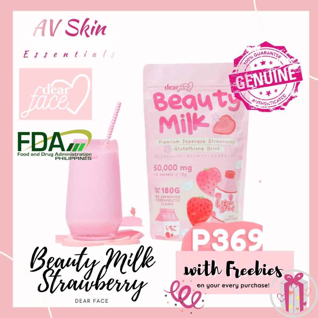 (COD) Dear Face Beauty Milk Ichigo Premium Japanese Strawberry Gluta ...