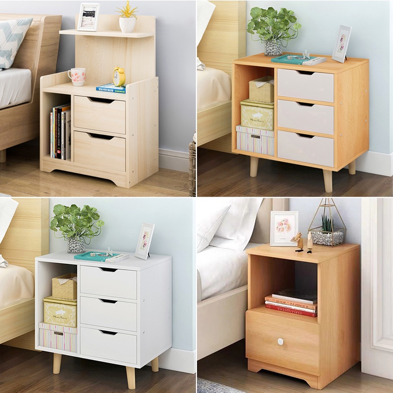 Wooden Bedside Table With Drawers Mini Bedside Table Modern Style ...