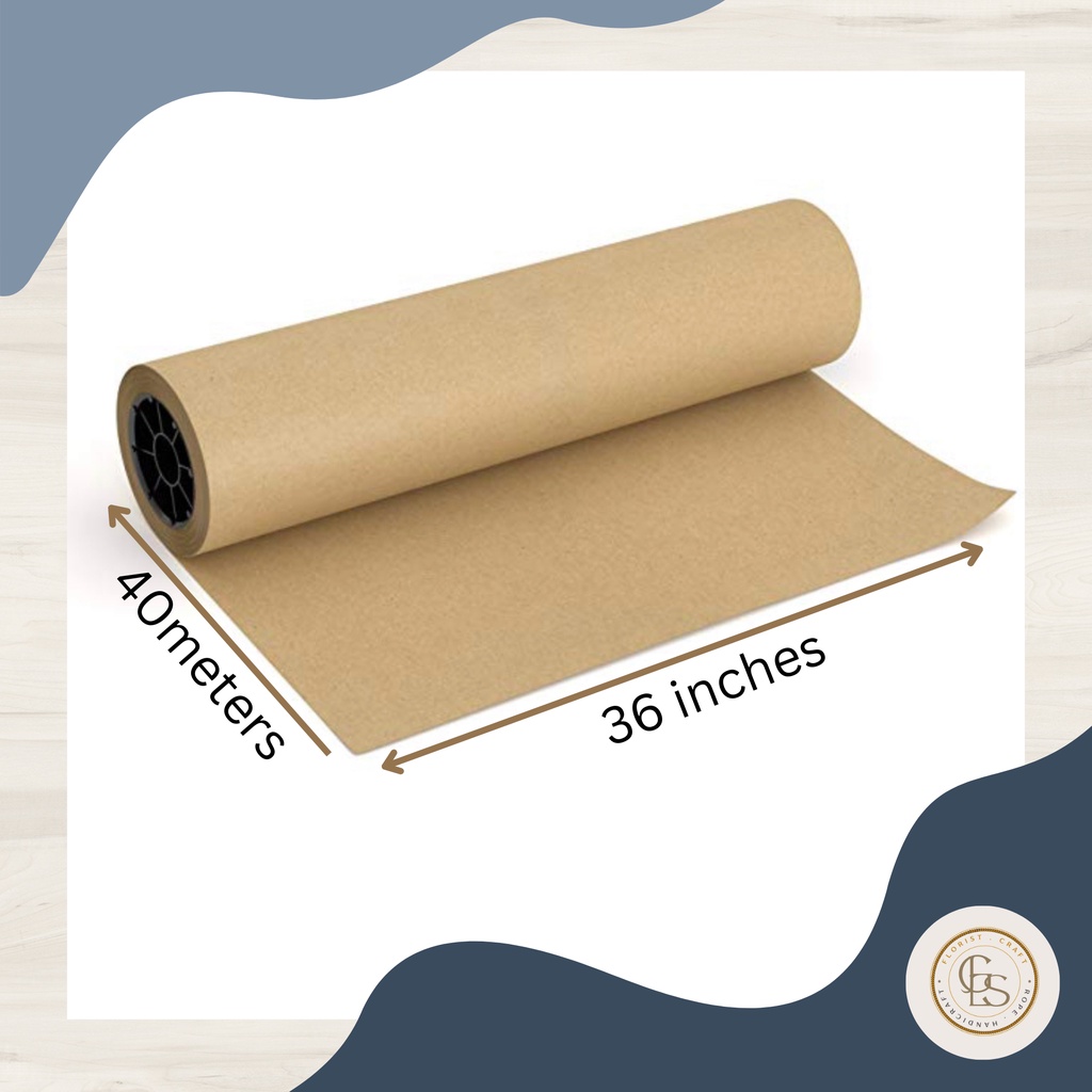 Kraft Paper Counter 80gsm Roll Brown Paper 36"x40m | Shopee Philippines