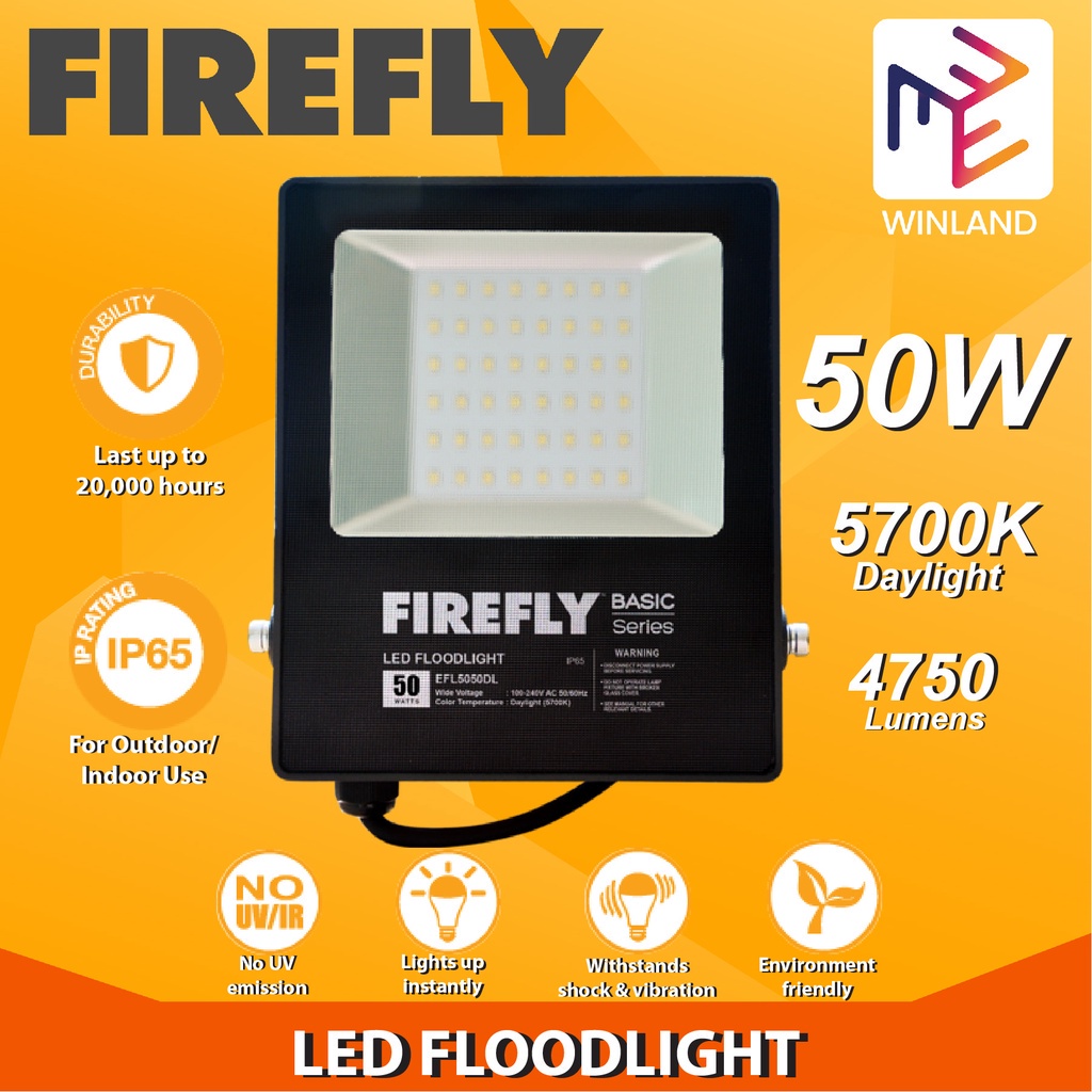 FIREFLY by Winland Floodlight 50W Outdoor Basic Daylight FIREFLY by ...