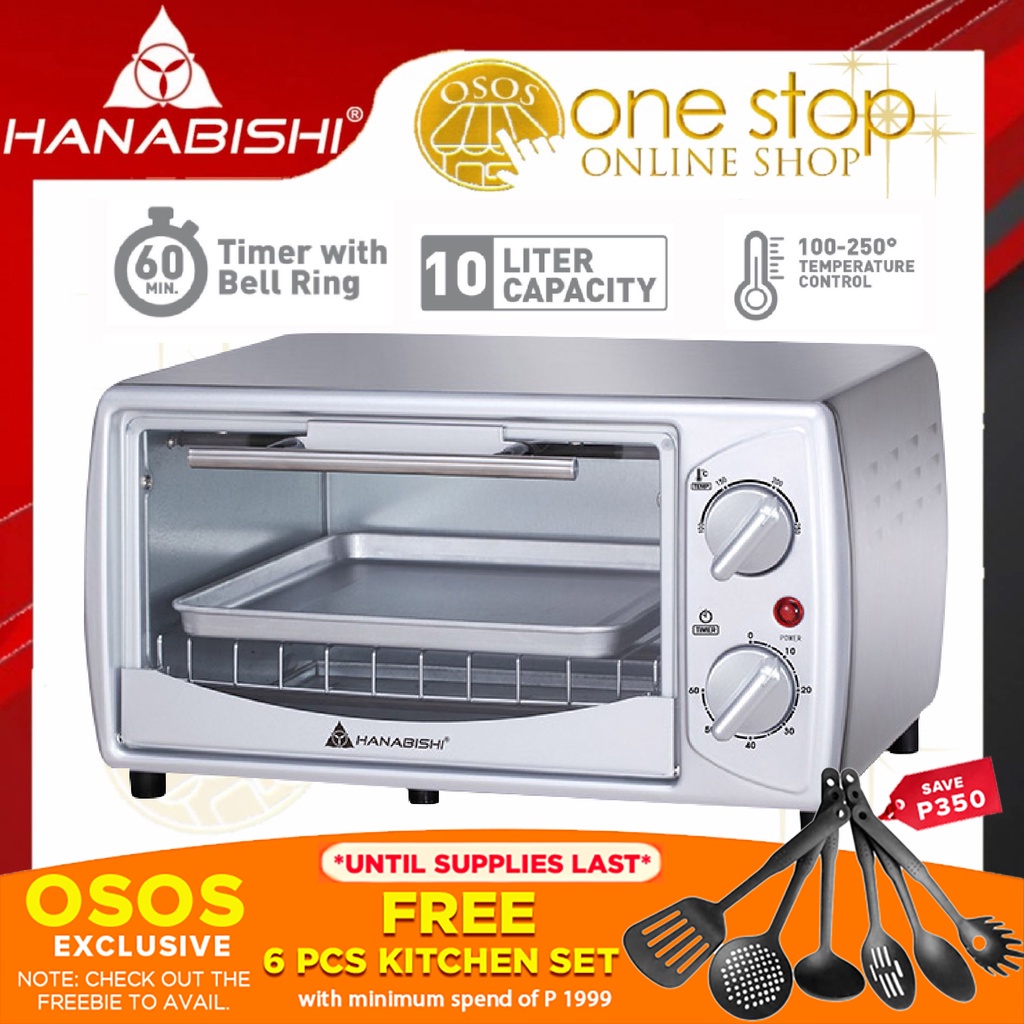 Hanabishi Original Stainless Steel Oven Toaster 10L Capacity Pizza Oven ...