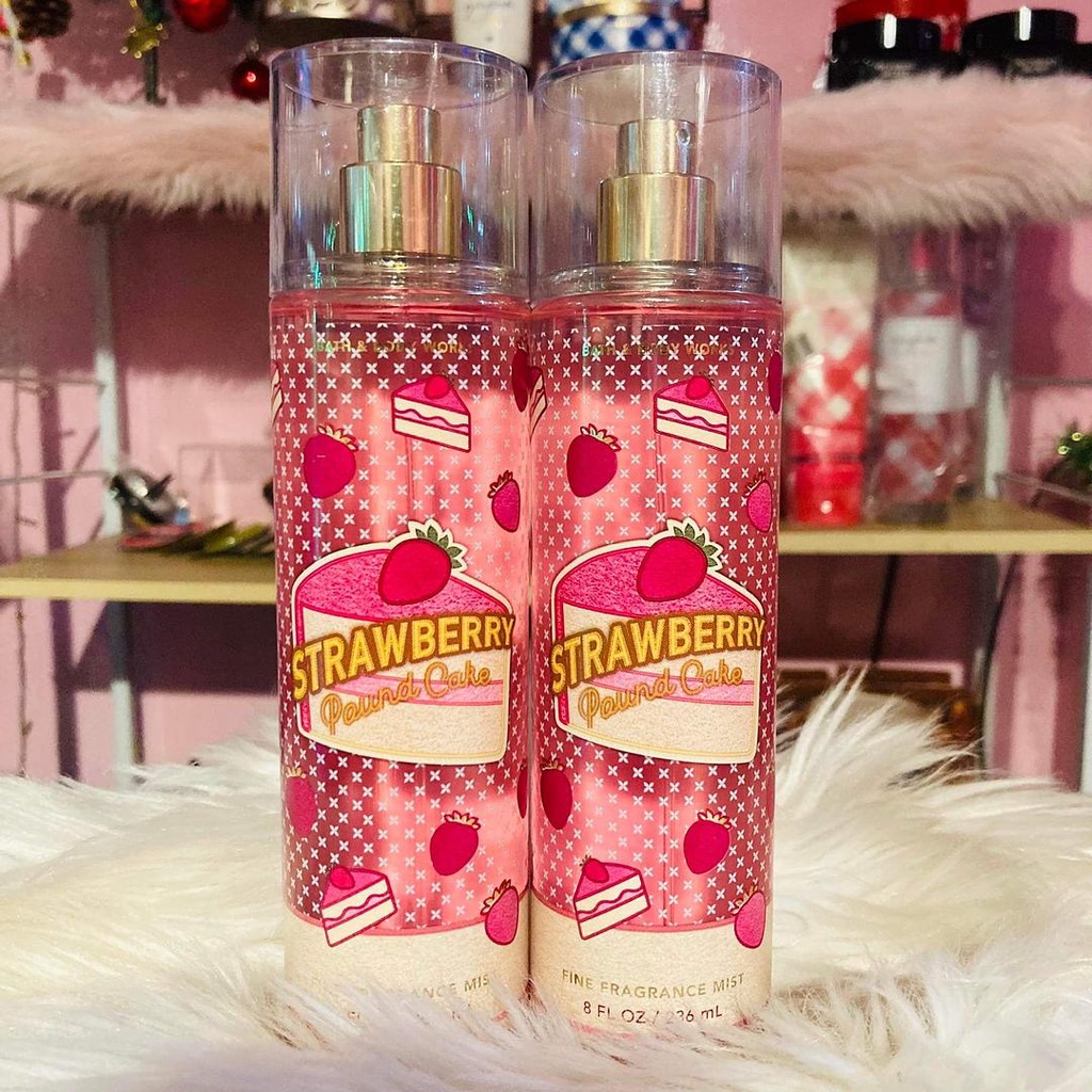 Bath & Body Works Fragrance Mist - Strawberry Pound Cake 236ml | Shopee ...