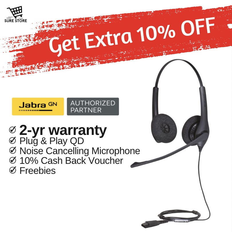 Jabra BIZ 1500 Duo QD Headset Noise Cancelling Microphone | Shopee ...