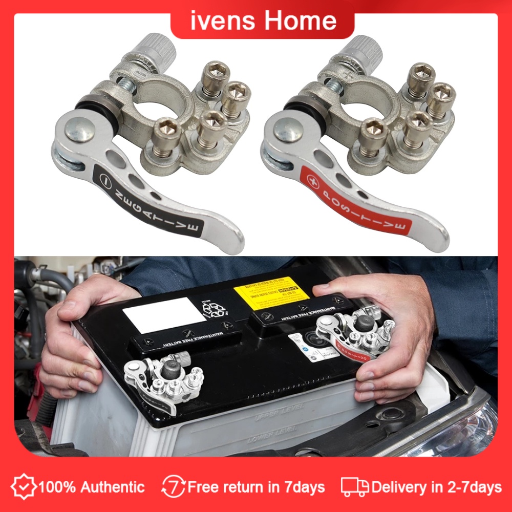 2 PCS Car Battery Terminal Quick Release Battery Clamp Porous Wiring ...
