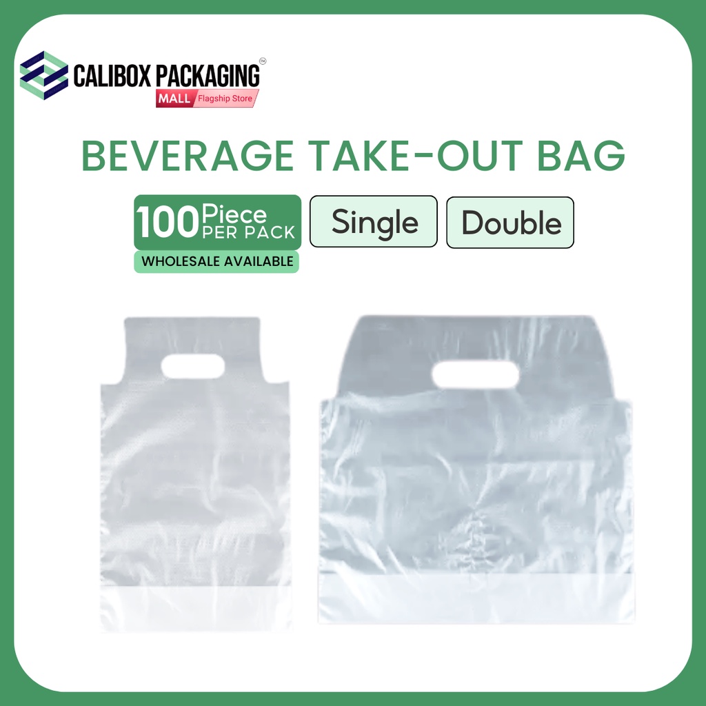 Calibox Packaging Takeout Plastic Bag, Milktea Cup Bag, Beverage Cup ...