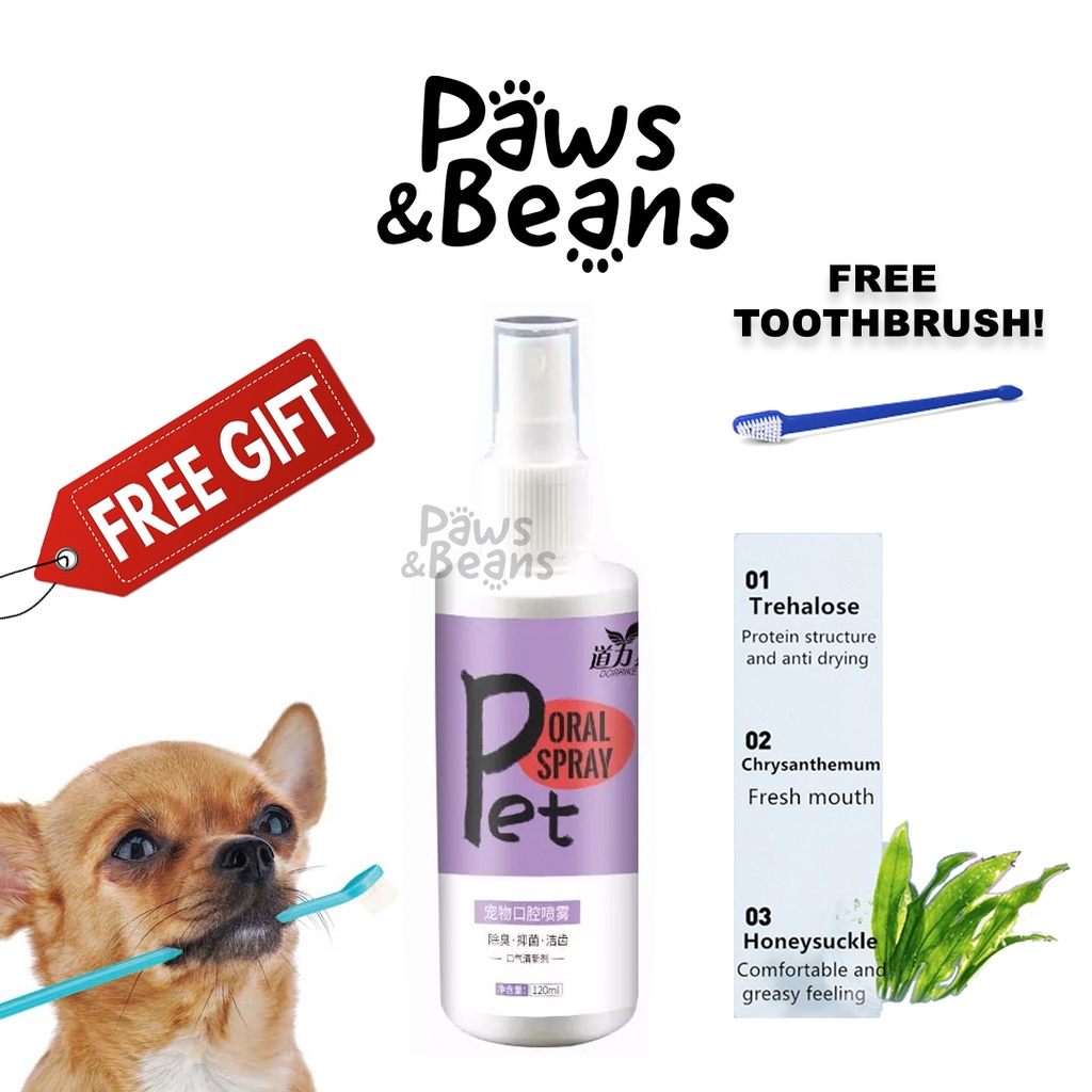 Dorrikey Pet Oral Spray Cat Dog Teeth Bad Breath Cleansing 120ml Pet ...