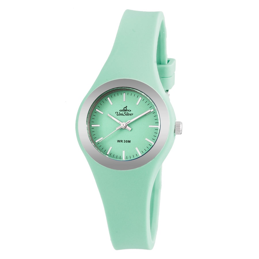 UniSilver TIME CHROMA RUSH Women's Small Analog Silver/Light Green ...