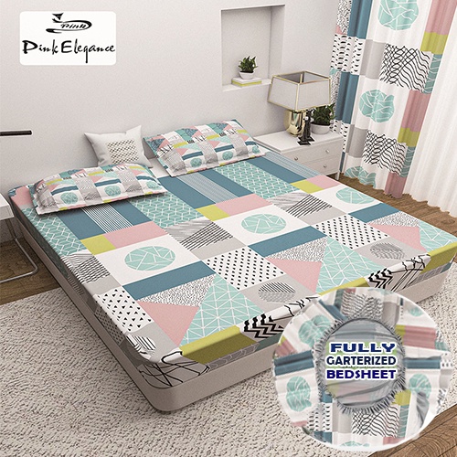 3 in 1 Bed sheet Cotton Full Garterized Fitted Bedsheet with 2 pcs ...