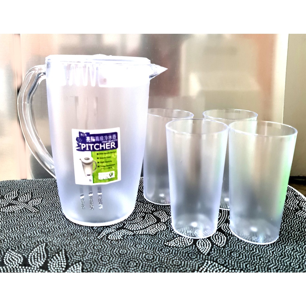 CLASSY PITCHER High Quality acrylic CRYSTAL transparent fiber glass 2 ...