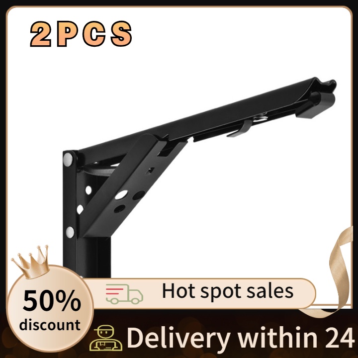 2PCS Folding Angle Bracket Adjustable Wall Mounted Folding Table Shelf ...