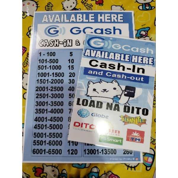 Gcash rate signage laminated waterproof | Shopee Philippines
