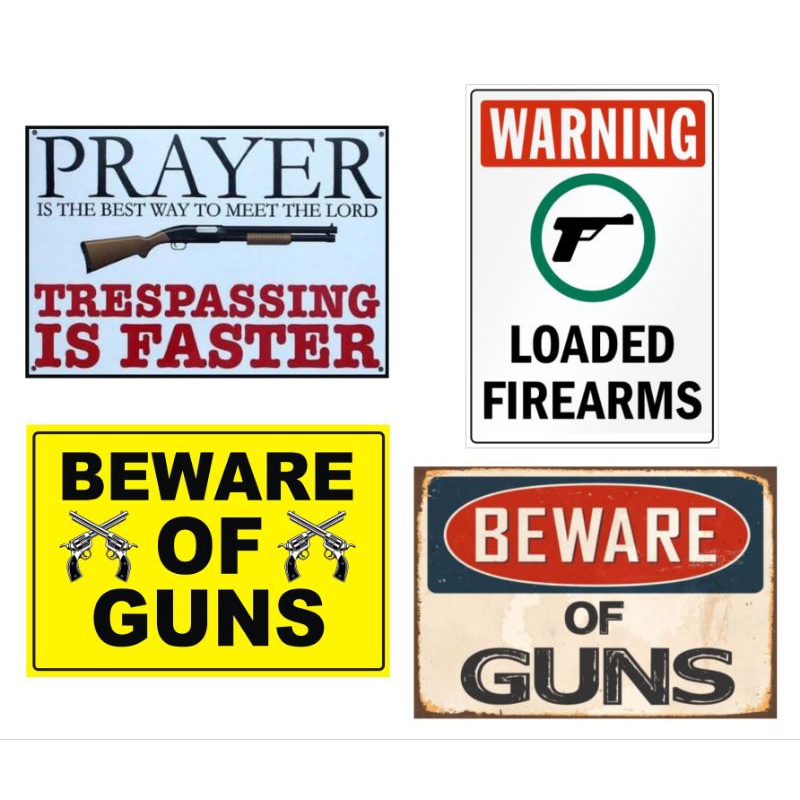 PVC Plastic signage for Establishments A4 size beware of guns | Shopee ...