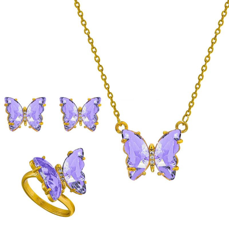 Gold butterfly jewelry set | Shopee Philippines