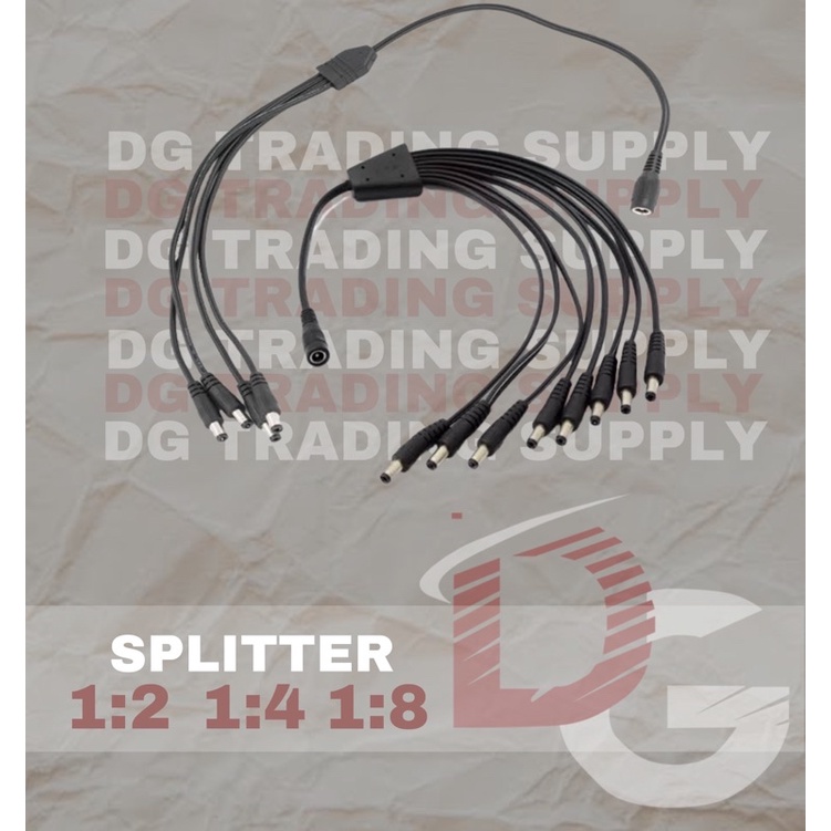 DG DC Power 1 to 2 3 4 6 8 Way Splitter Connector Plug Cable 5.5mm*2 ...
