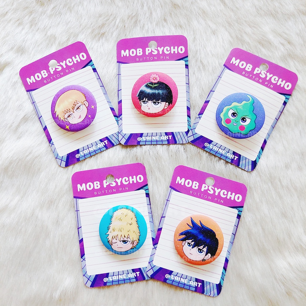 Mob Psycho 100 Glittered Button Pins 1.25 inch by Laine.art | Shopee ...