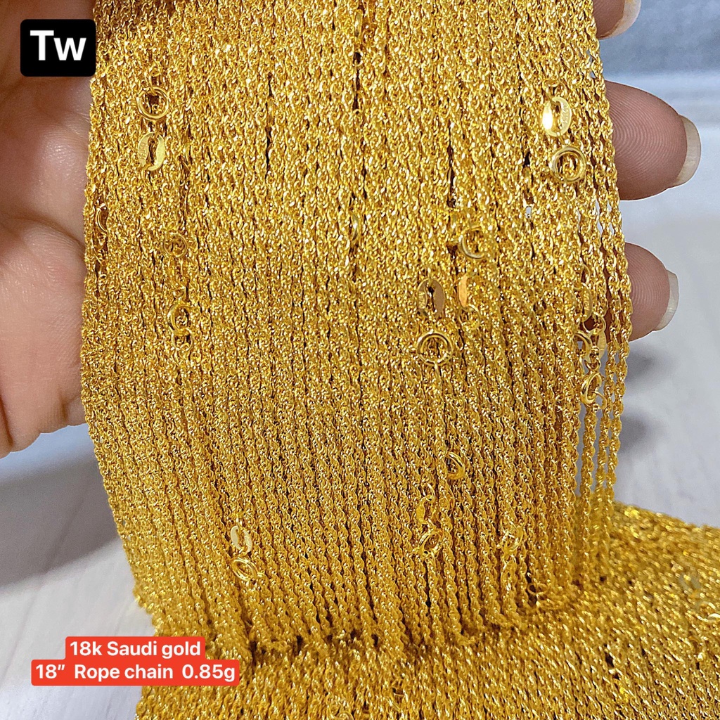 ROPE CHAIN NECKLACE 18K SAUDI GOLD | Shopee Philippines