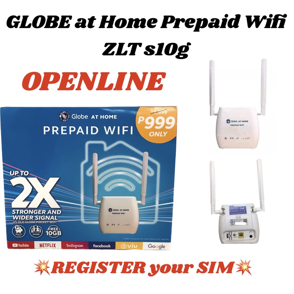 GLOBE AT HOME PREPAID WIFI ZLT S10G +50GB / OPENLINE + MIMO ANTENNA + ROCKETSIM(unlidata ...