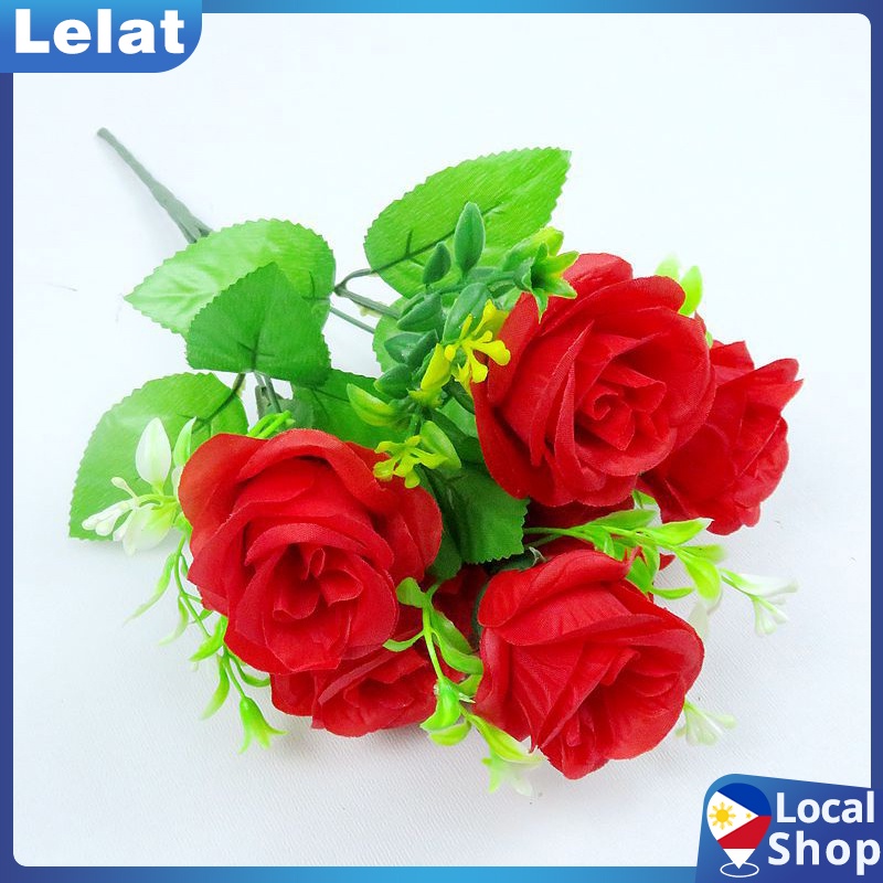 Simulation Flower Rose Bouquet 6 Pomegranate Rose Fake Flowers ...