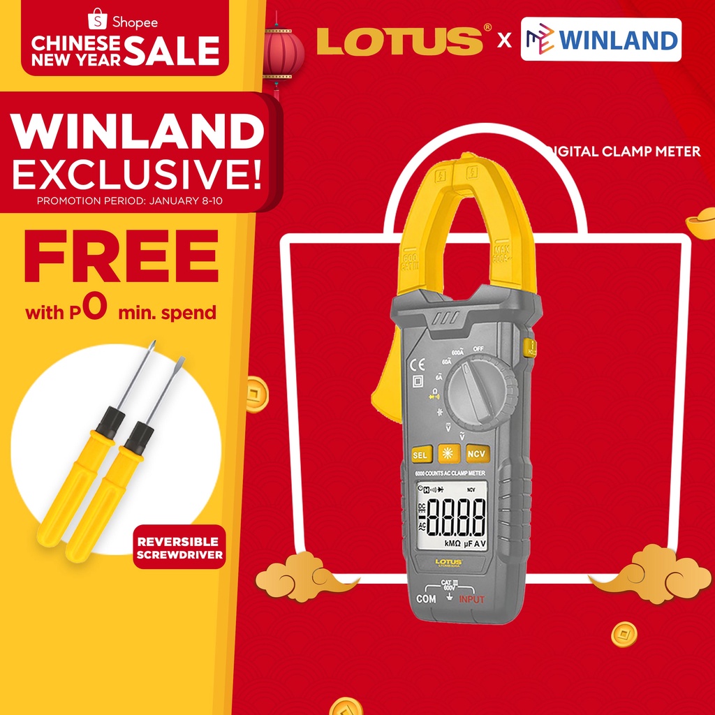 LOTUS by Winland Digital Clamp Meter 6000C Multimeter Multi Tester w ...