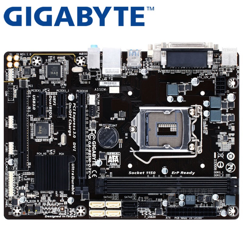 gigabyte GA-B85M-D3V-A desktop motherboard B85 socket LGA 1150 i3 i5 i7 ...