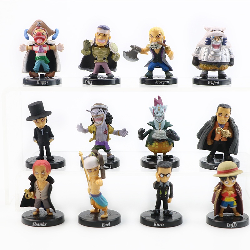Mini Anime One Piece Set Figures Luffy Nami Chopper Shanks Sabo ...