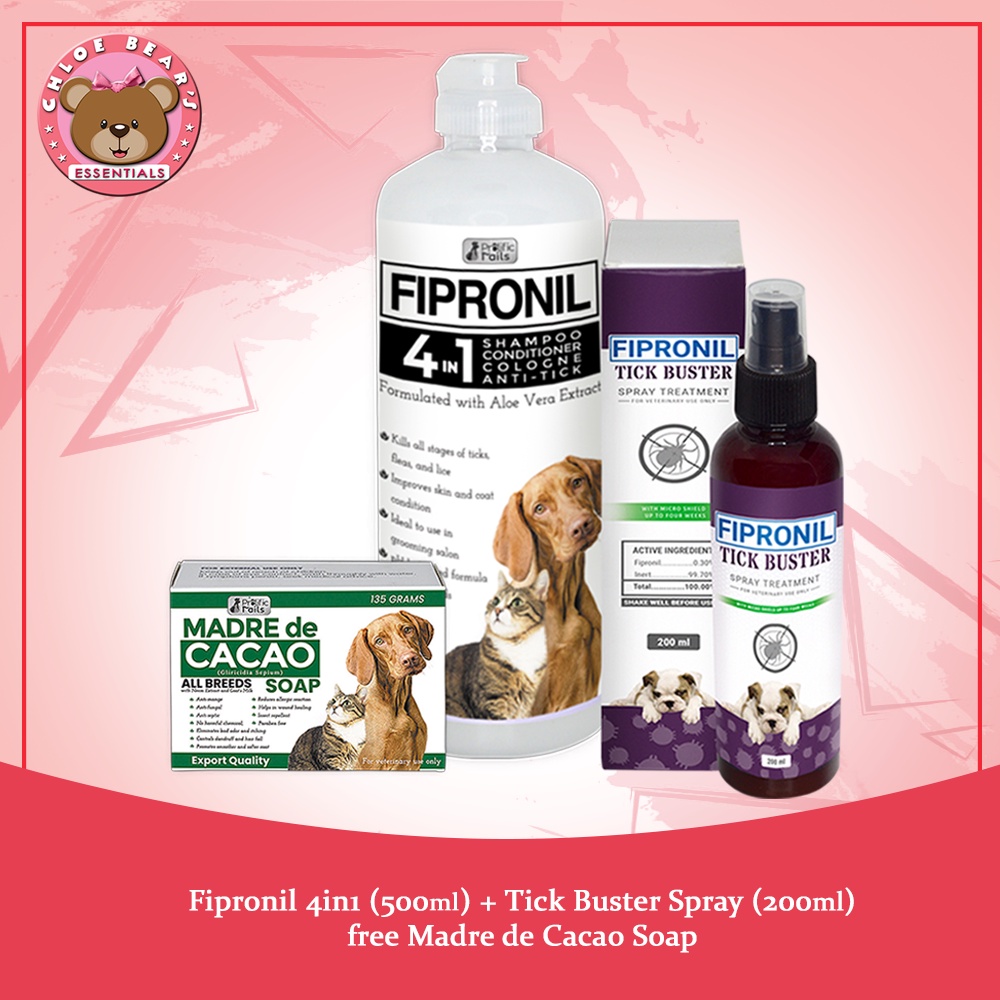 BOB-Specialized Fipronil 4 in 1 Shampoo 500mL & Tick Buster Fipronil ...