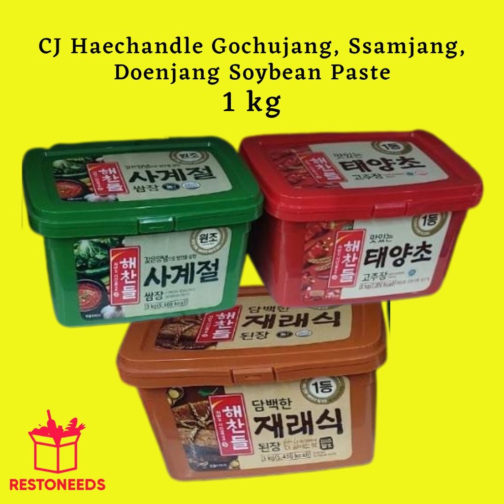 CJ Haechandle Korean Pastes Gochujang, Ssamjang, Doenjang Soybean Paste ...
