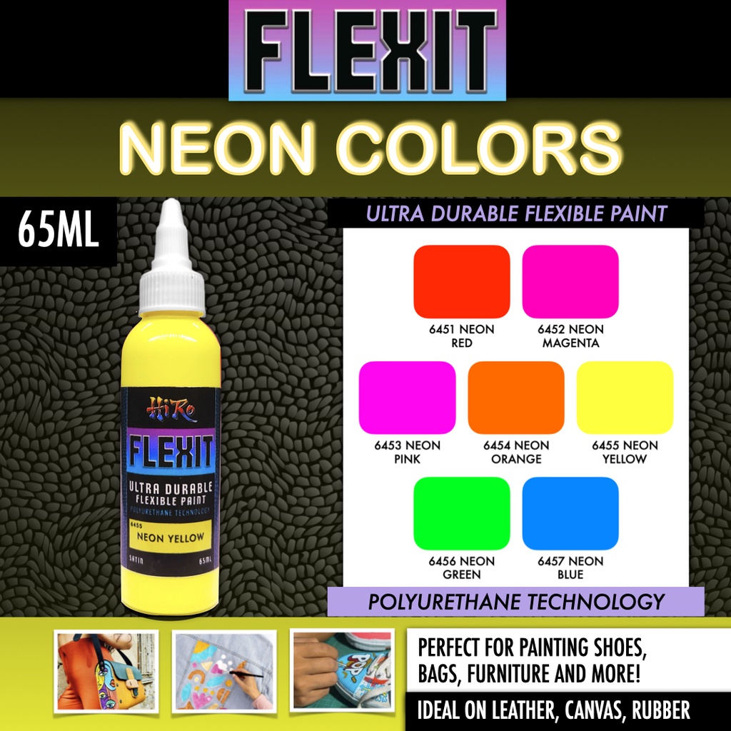 FLEXIT Neon Colors 65ml | Ultra Durable Leather Paint (Angelus ...