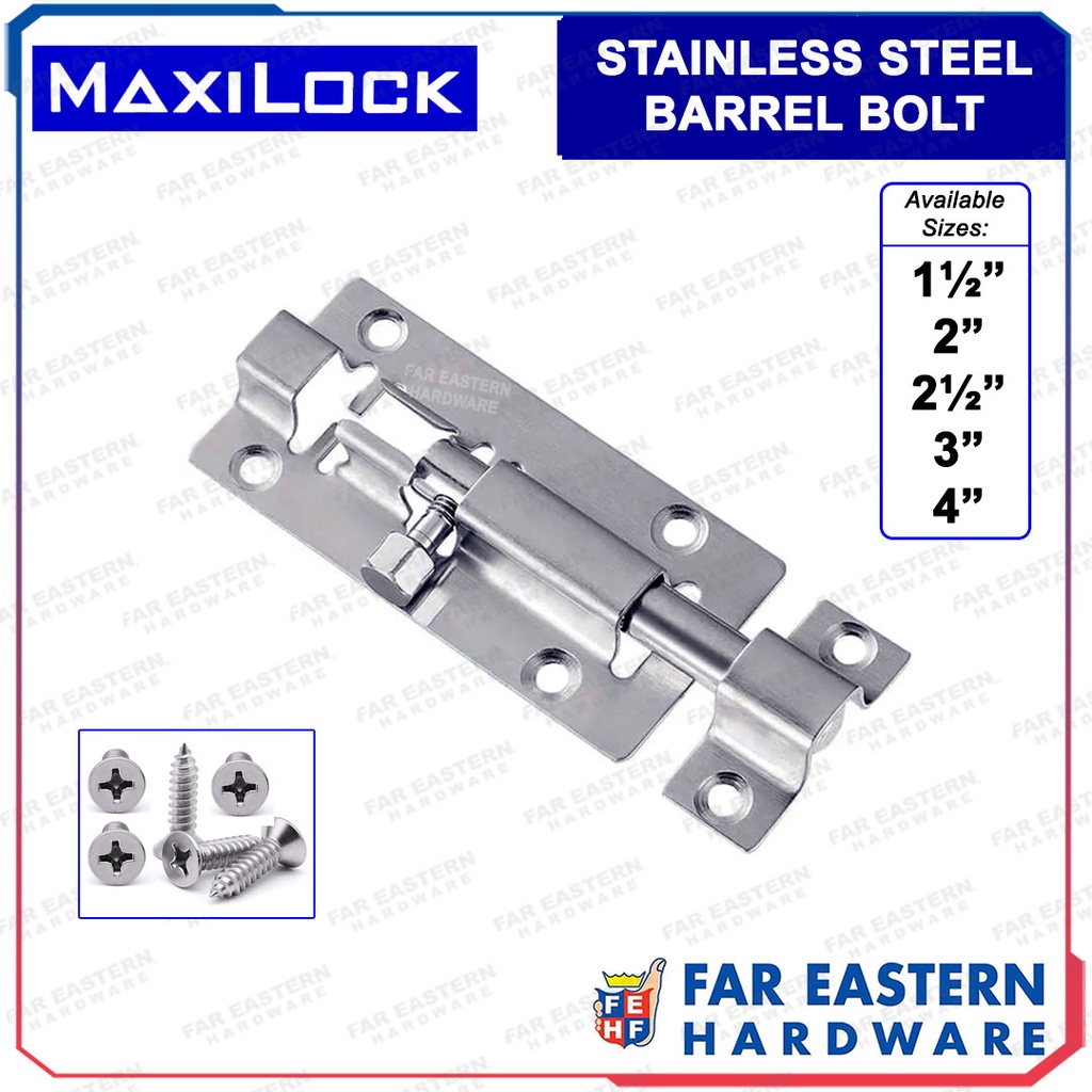 MAXILOCK Stainless Steel Door Lock Barrel Bolt | Shopee Philippines