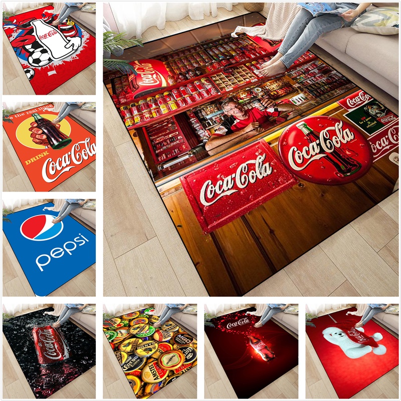 Pepsi Printed Carpet Coca-Cola Bedside Sofa Floor Mat Bathroom Door ...