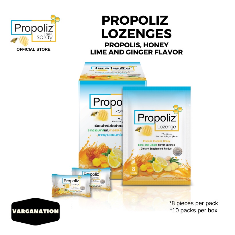 Propoliz Lozenge - 1 BOX - 10 packs per box - with Propolis Extract ...