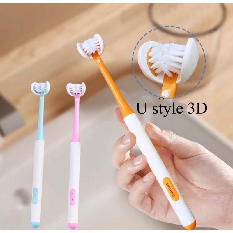 FLY New U-shaped 3D tThree-dimensional Toothbrush Soft Adult Middle ...