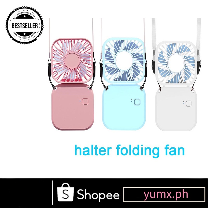 USB Fan Portable Hanging Neck Fan Outdoor Sports Electric Fan Folding ...