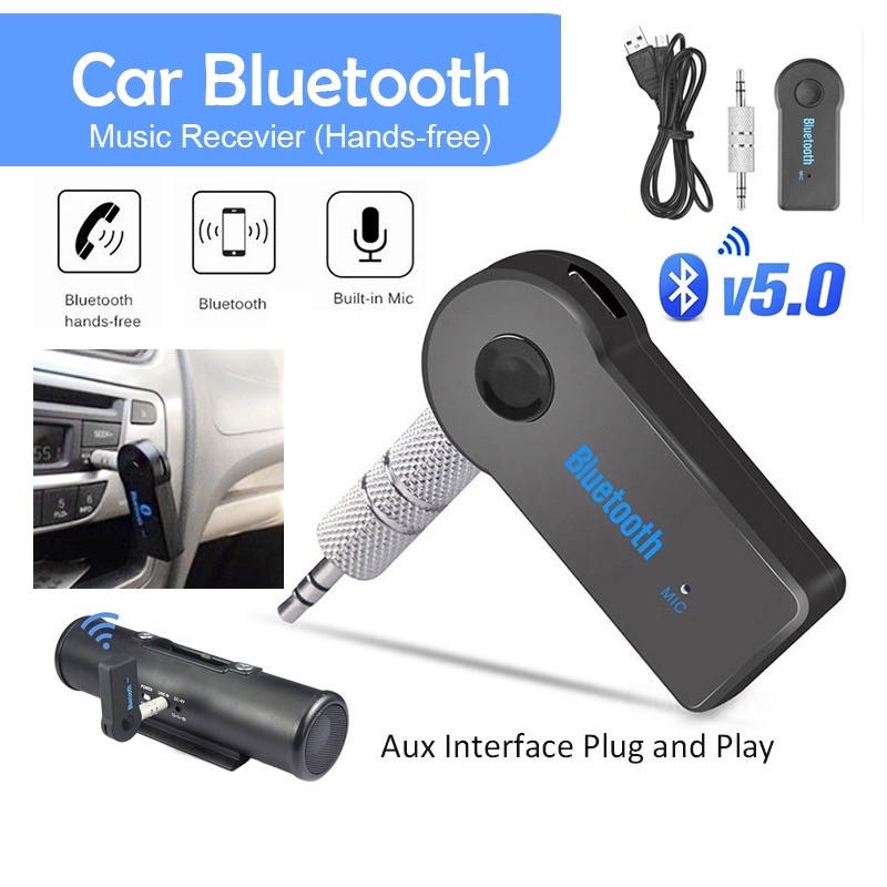 Car Bluetooth Adapter Receiver Transmitter Aux USB Mini Car Modulator 5 ...
