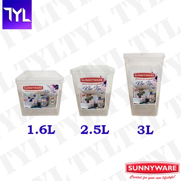 Sunnyware KlipTop Food Canister 3pcs / Sunnyware Klip Top / Food ...