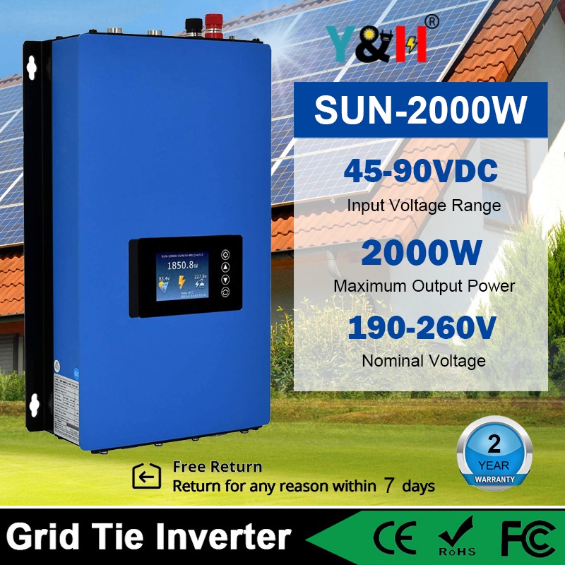 2000W Grid Tie Inverter with Limiter Sensor MPPT Stackable DC45-90V ... 2000W Grid Tie Inverter with Limiter Sensor MPPT Stackable DC45-90V ...
