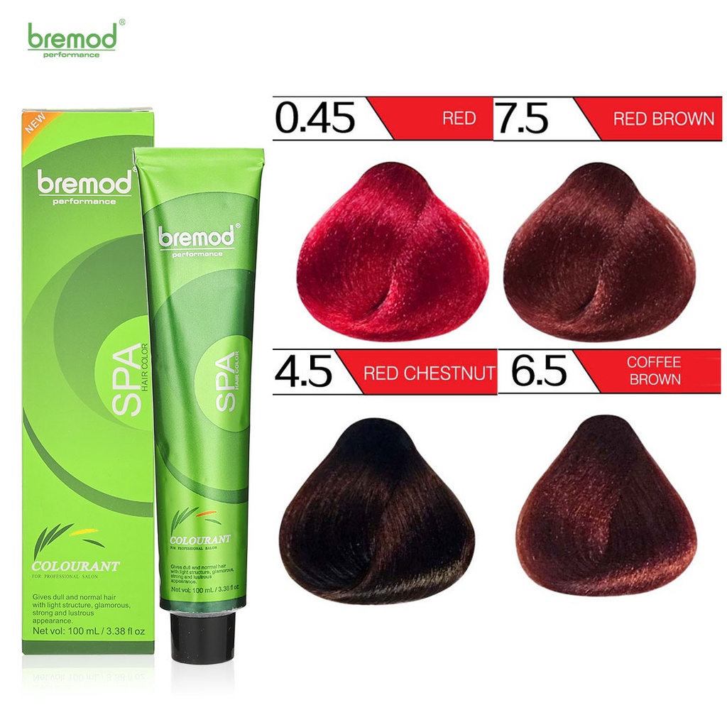 Bremod Hair Colors Red Copper Purple Burgundy Brown Color Dyed Cream ...