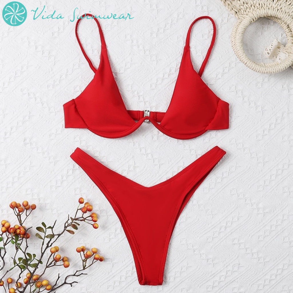 Pushup Bikini Two Piece Swimsuit Brazilian Swimwear Beach Wear | Shopee ...
