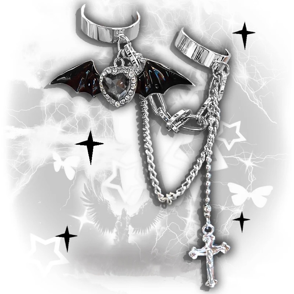 Y2k black sweet cool devil cross ring mine is a hot girl subculture ...