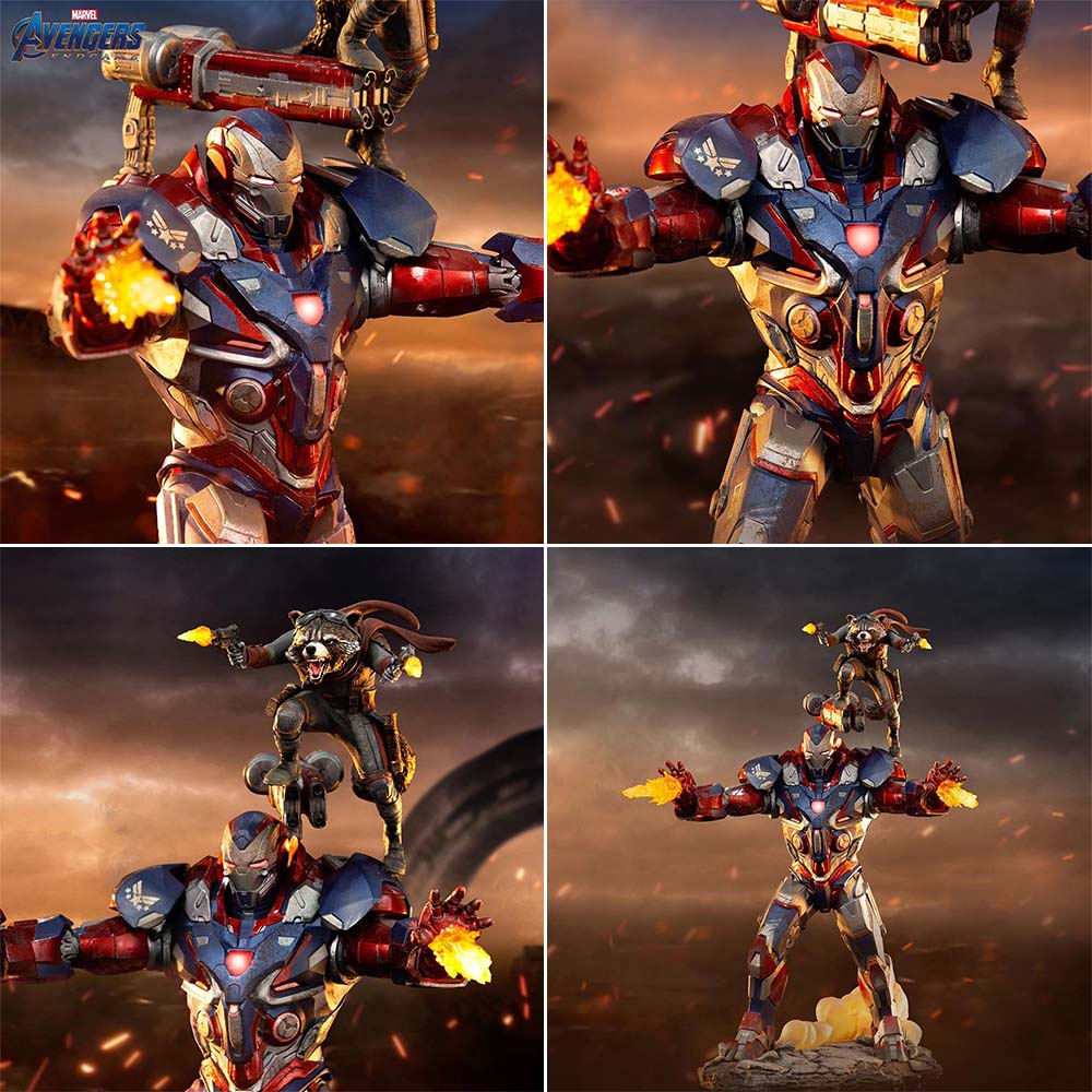 IRON STUDIOS AVENGERS ENDGAME IRON PATRIOT & ROCKET BDS ART SCALE 1/10 ...