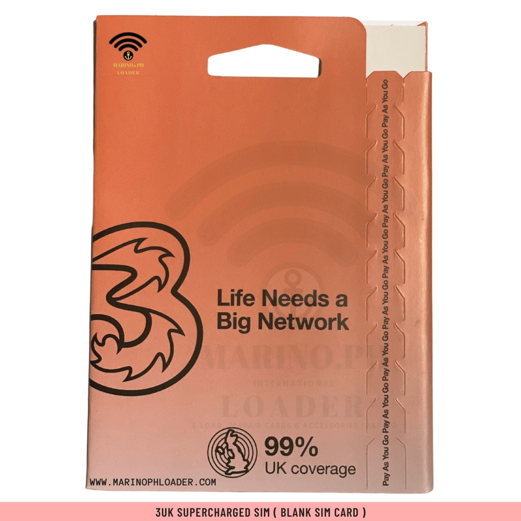 3UK Three UK Supercharged Sim card - Blank Sim ( Ready to load ...