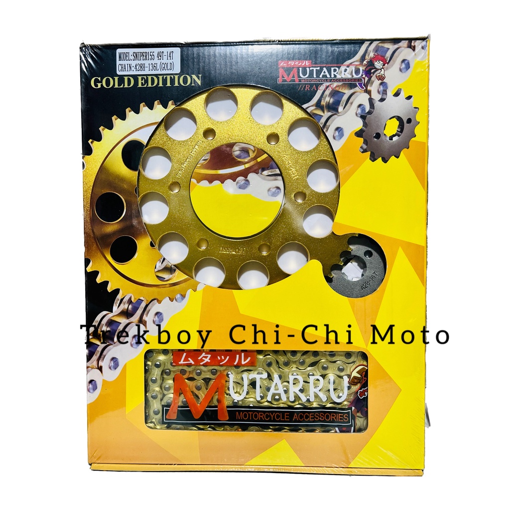 MUTARRU GOLD STEEL for SNIPER 155 Chain Set [Made in Thailand] *** GOLD ...