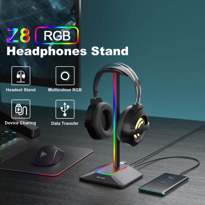 NEW BEE Z8 Rgb Headphone Stand with USB Port | Shopee Philippines