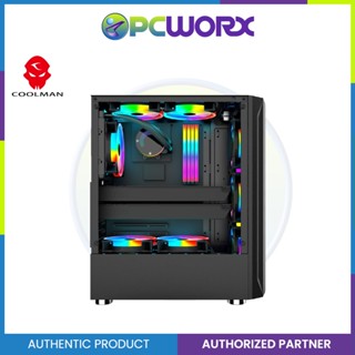 Coolman Aurora w/ 3pcs RGB fan ATX Mid-tower Gaming PC Case | Shopee ...