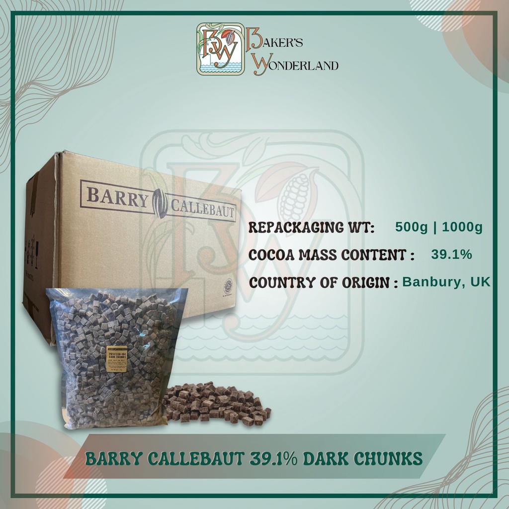 Barry Callebaut Dark Chocolate Chunks (Made in Banbury, UK) | Shopee ...