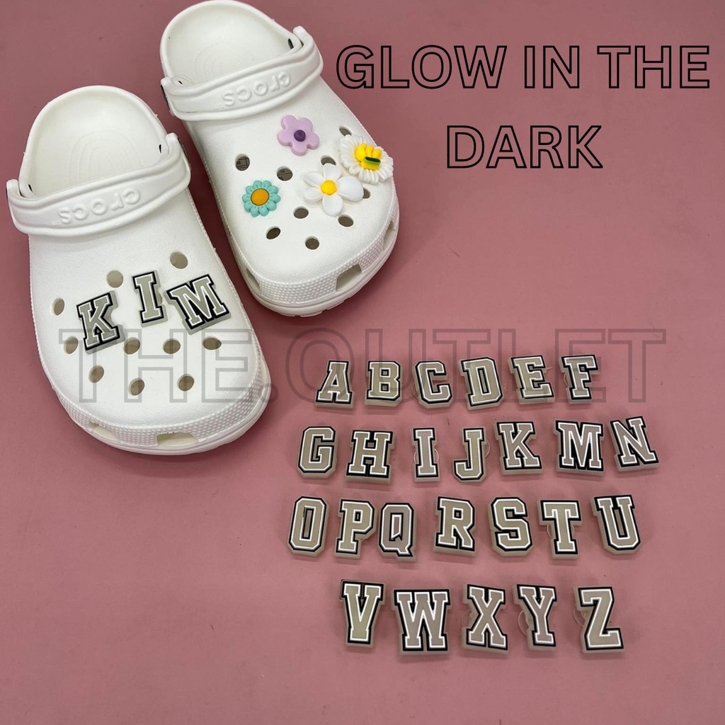 CROCS CLOGS JIBBITZ ACCESSORY GLOW IN THE DARK ALPHABET A-Z (CROCS NOT ...