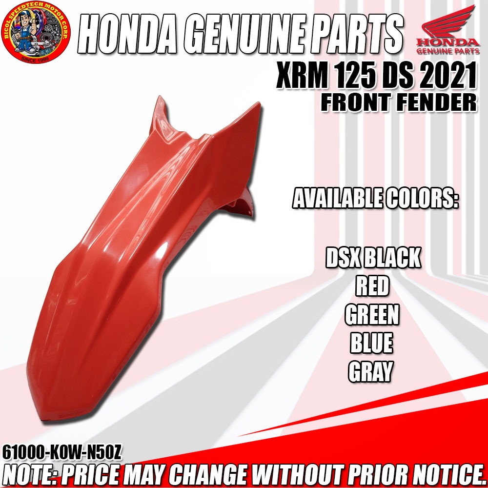 XRM 125 DS 2021 FRONT FENDER (BLACK, RED, GREEN, BLUE, GRAY) (GENUINE ...