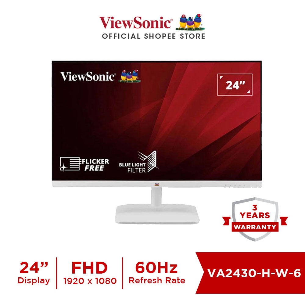 ViewSonic VA2430-H-W-6 24" Full HD 1920 x 1080 60Hz VA Technology ...