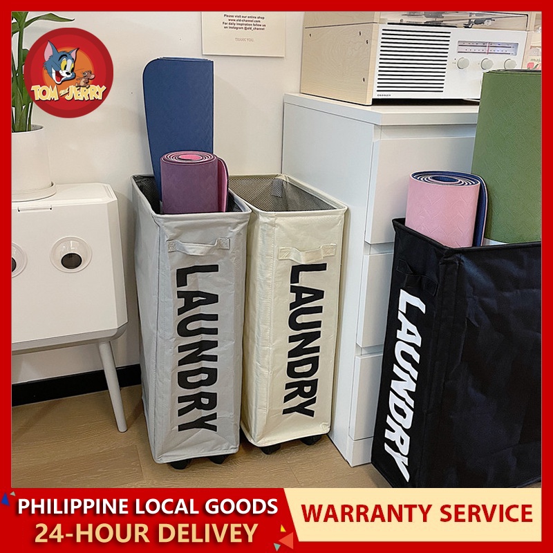 Large Laundry Basket With Wheels Laundry Hamper Dirty Clothes Yoga Mat ...